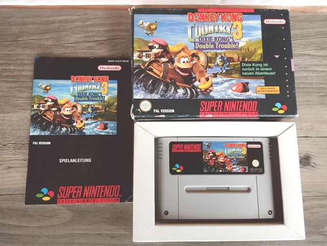 SNES DONKEY KONG Country 3 Dixie Kong's Double Trouble completo IMBALLO ...