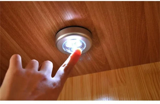 LED TOUCH CONTROL Night Light Round Lamp Under Cabinet Closet Push St £ ...