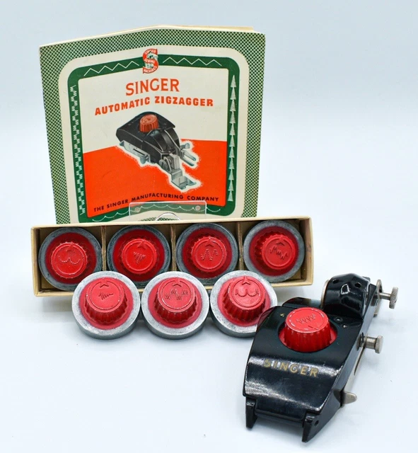 VINTAGE SINGER AUTOMATIC Zigzagger Zig Zag Attachment 161008 & Stitch ...