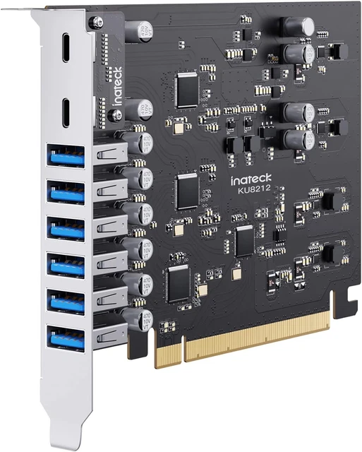 INATECK USB 3.2 Gen 2 PCIe Karte 7 ports 3 USB Typ-A und 2 USB Typ-C 20 ...