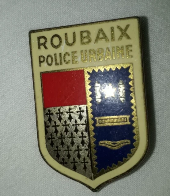 INSIGNE BADGE POLICE nationale urbaine Roubaix Nord 59 Obsolète Drago ...