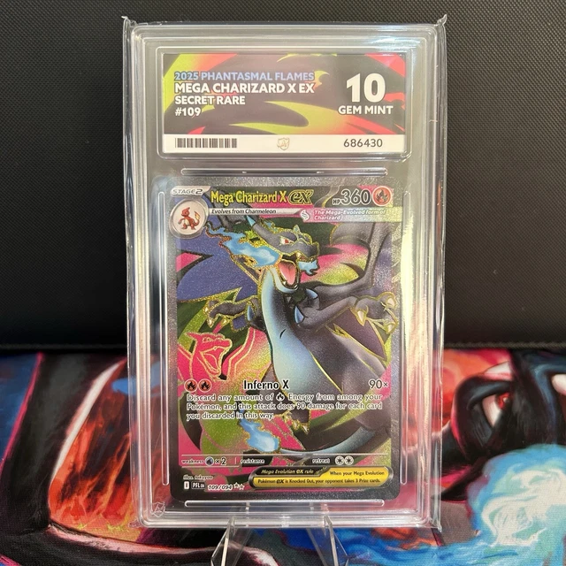 POKÉMON TCG: MEGA Charizard X EX 109/094 Phantasmal Flames - ACE 10 ...