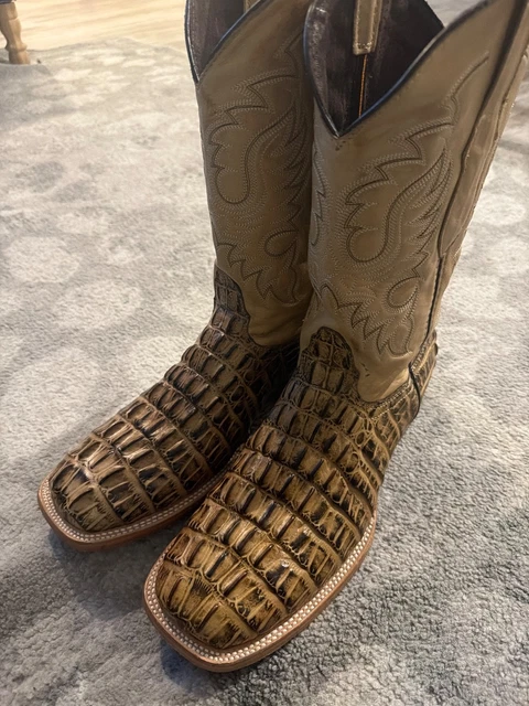 MENS SAND ALLIGATOR Print Western Square Rodeo hornback alligator £80. ...