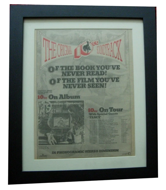 10CC+ORIGINAL SOUNDTRACK+TOUR+POSTER+AD+ORIGINAL 1975+FRAMED+EXPRESS ...
