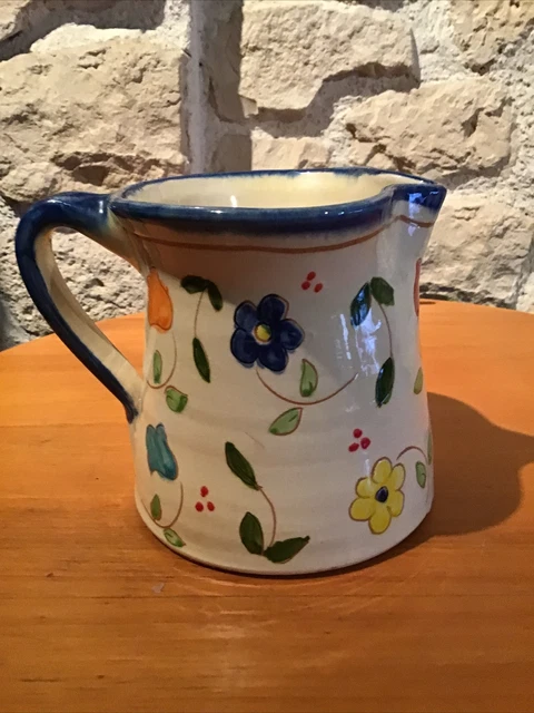 PICHET TERRE CUITE Emaillée Decors Floral Signé Martin EUR 35,00 ...