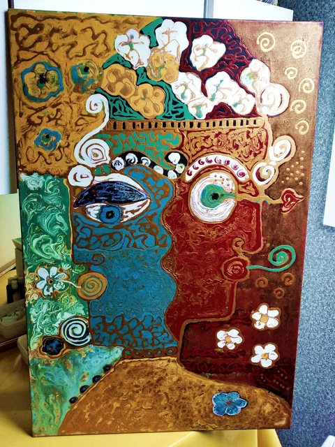 KLARA-ART BILD ORIGINAL Gemälde Acryl auf Leinwand/Keilrahmen 90x60 EUR 29,90 - PicClick DE