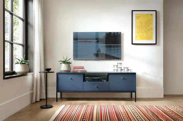 NAVY BLUE TV Cabinet MONO Modern TV Unit with Drawer £225.00 - PicClick UK