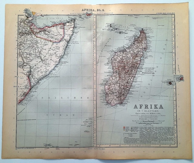 CARTA GEOGRAFICA ANTICA AFRICA COLONIALE SOMALIA ITALIANA pre 1a GUERRA ...