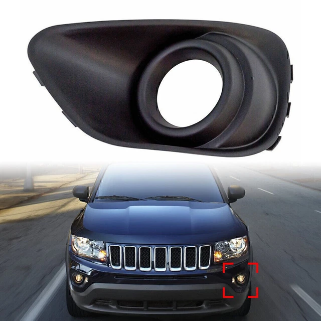 NEW BLACK LEFT Side Front Bumpe Fog Light Lamp Bezels For Jeep Compass 2011-2017 $22.29 ...