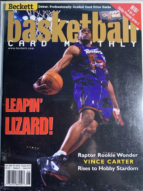 VINCE CARTER RAPTORS Beckett Basketball Card Monthly June 1999 Issue ...