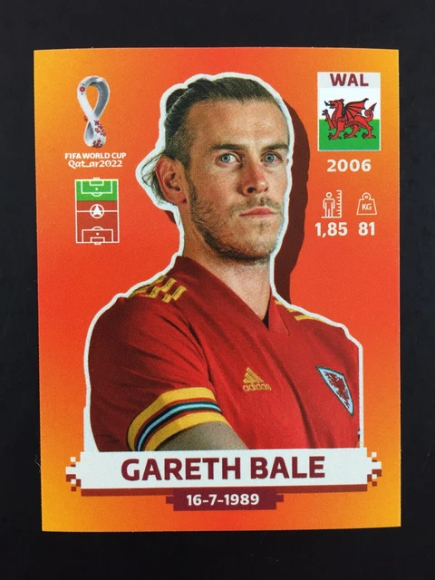 GARETH BALE STICKER Panini World Cup Qatar 2022 / Orange #WAL 16 EUR 11 ...