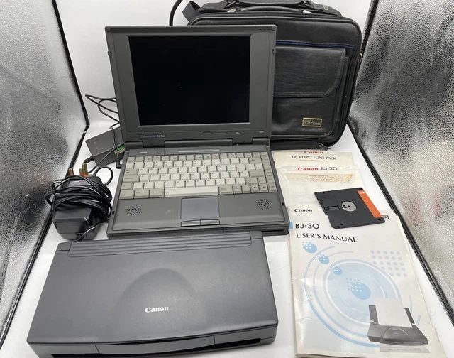 VINTAGE TWINHEAD SLIMNOTE 575c Laptop & Canon BJ-30 Printer - Windows ...