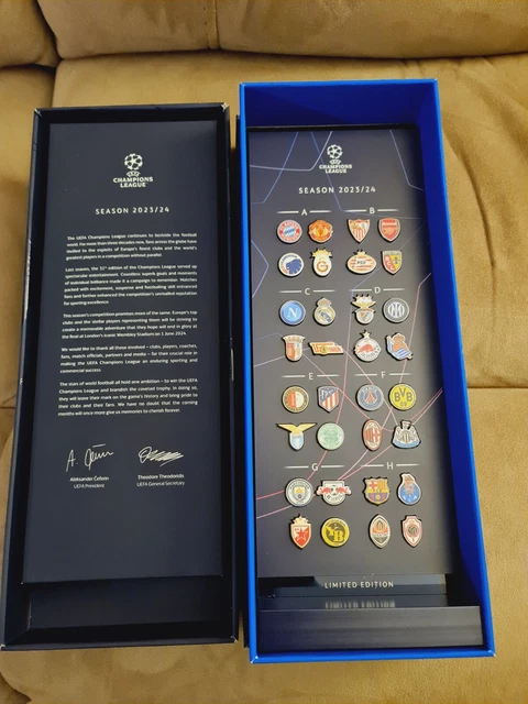 UEFA CHAMPIONS LEAGUE Pin Badges Season 2023-2044 Football Team Limited ...