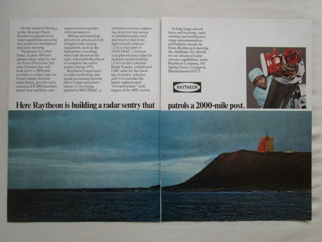 3/1975 PUB RAYTHEON Phased Array Radar Shemya Island Aleutian Chain ...