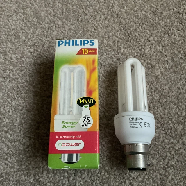 PHILIPS 14W ENERGY Saver Light Bulb (Equiv to 75W) – Bayonet Cap B22 ...