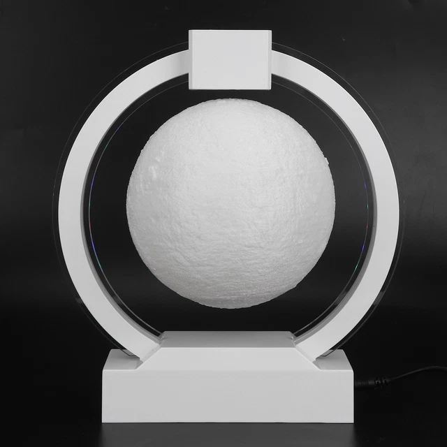 WHITE MAGNETIC SUSPENSION Moon Bedroom Floating Night Light Desk ...