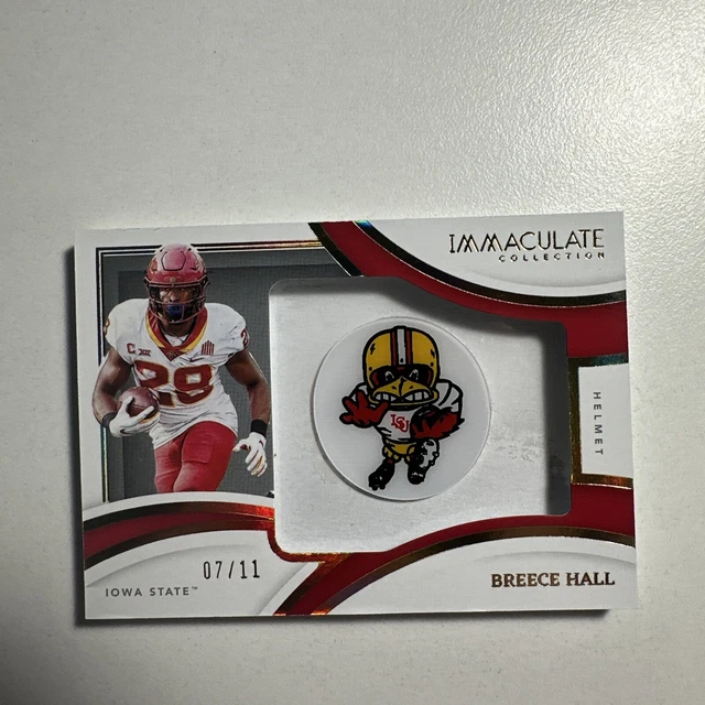 2022 PANINI IMMACULÉE Collection Casque Breece Hall LOGO patch /3 ...