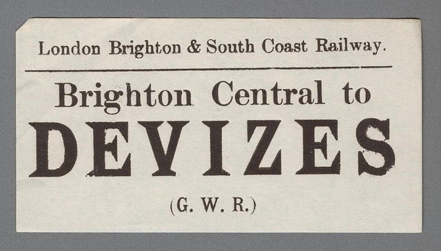 LONDON BRIGHTON & SOUTH COAST RAILWAY LUGGAGE LABEL - BRIGHTON to ...