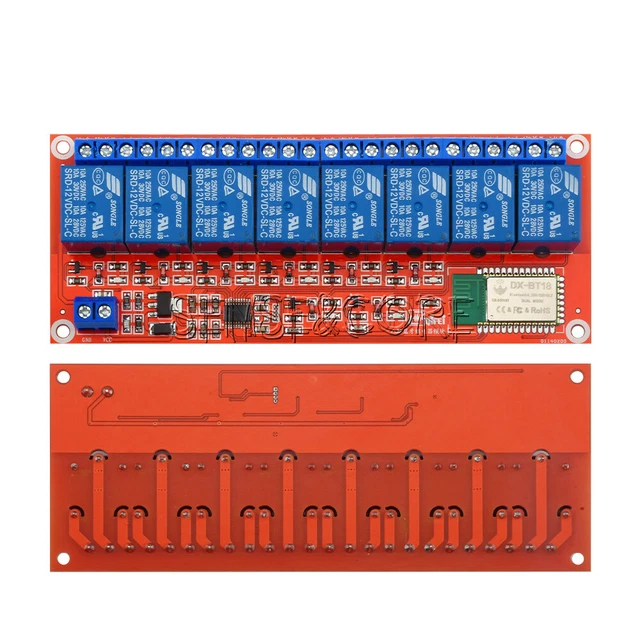 8 CHANNEL BLUETOOTH Relay Module 5V /12V Bluetooth Mobile Phone Remote ...