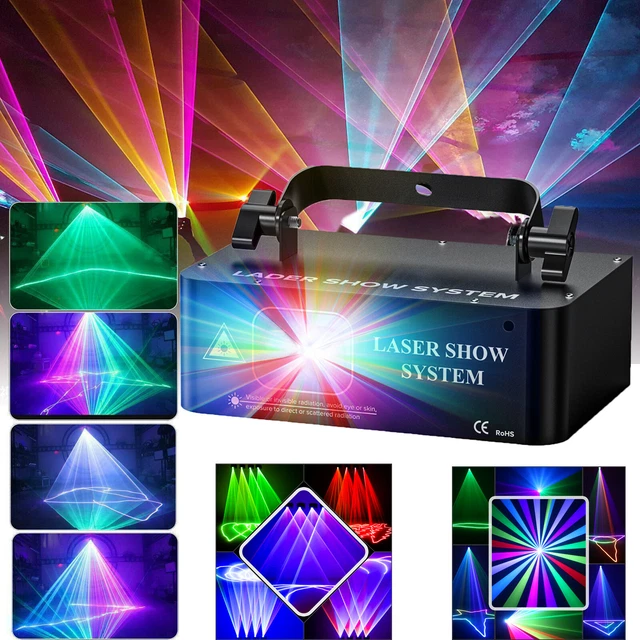 DMX RGB LED 500mW Laser Beam Scanner Projector DJ Disco Party Stage ...