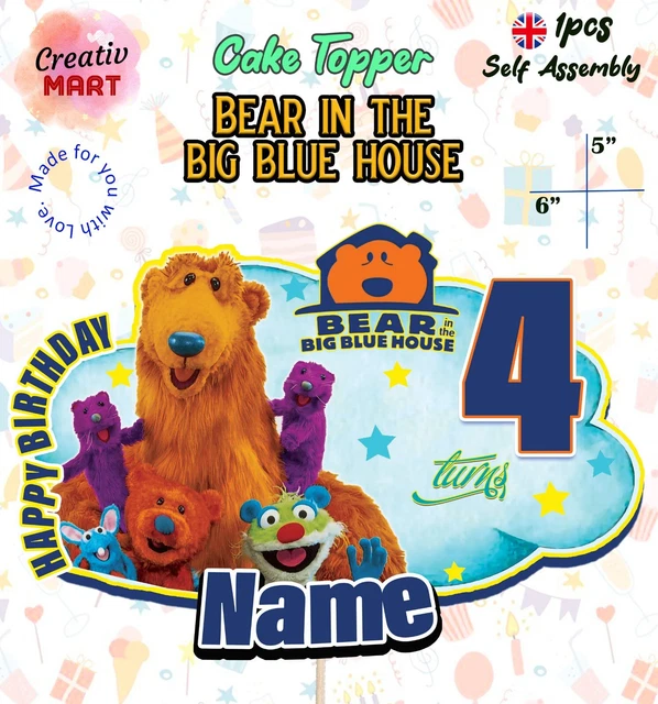 BEAR IN THE Big Blue House - Theme - Cake Topper - Personalised ...