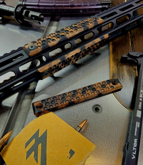WOOD M-LOK & Keymod Rail Cover, DIMPLE Texture - CAMO color, Made In ...