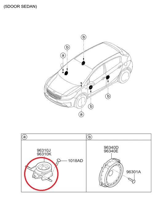 KIA CERATO BD Lh Tweeter Speaker Assy 2018-2021 -Genuine Kia $39.65 ...