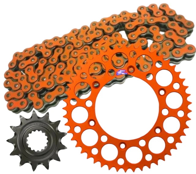 KTM EXC250 EXC300 92-22 Unibear Orange HD Chain Renthal Orange Pignon ...
