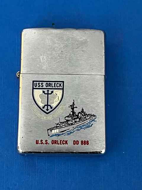 VINTAGE 1970S USS Zippo lighter USS Orleck DD 886 Destroyer Vietnam war ...