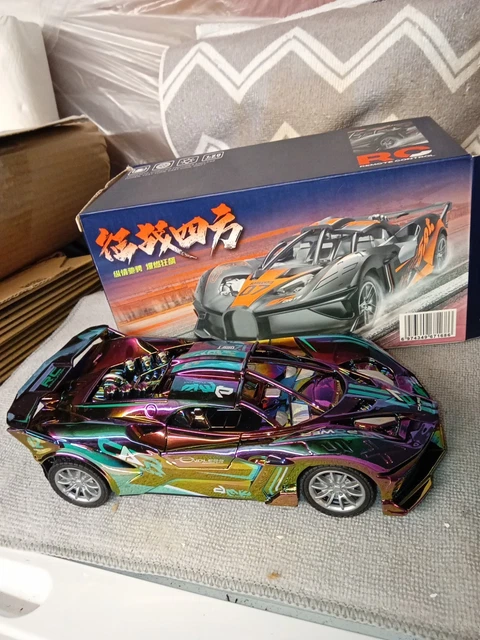 MULTI COLOURED RC Endless Racing Car with Opening Doors Remote Control ...
