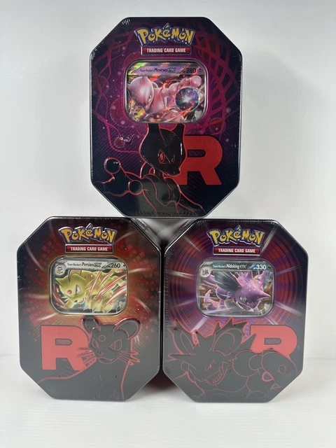 POKÉMON TCG TEAM Rocket Tin Full Set Of 3 - New & Sealed £83.88 ...