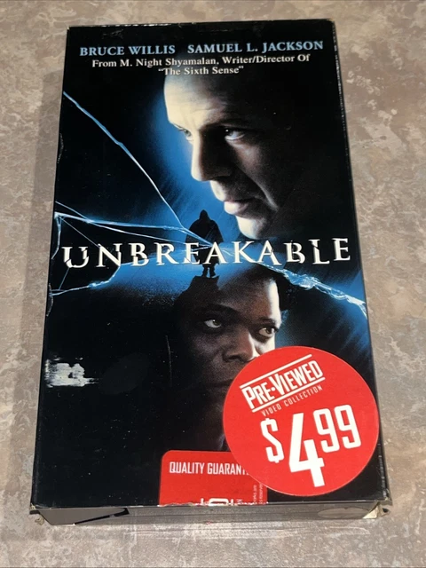 UNBREAKABLE (VHS, 2001) Bruce Willis Samuel L. Jackson **BLOCKBUSTER ...