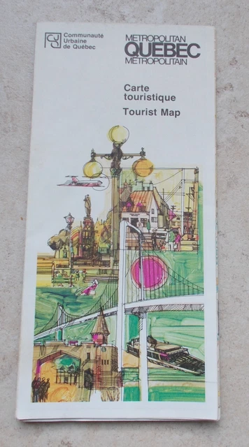 ANCIENNE CARTE TOURISTIQUE du Québec Métropolitain CANADA vintage 1977 EUR 10,00 - PicClick IT
