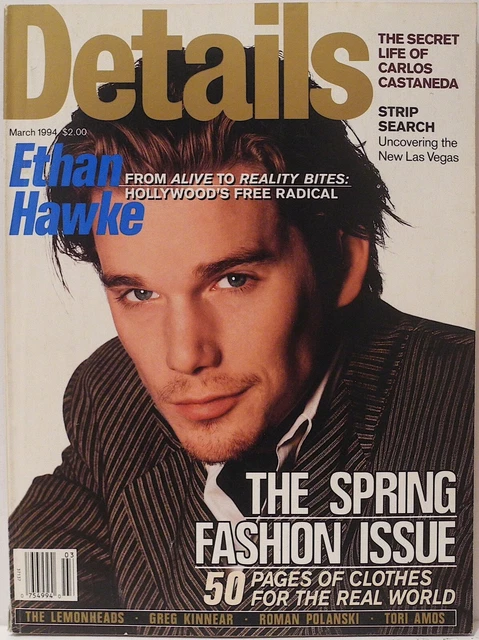 DETAILS MARCH 1994 Ethan Hawke Carlos Castaneda Fashion EUR 10,78 ...
