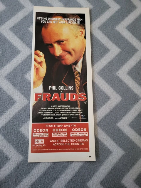 TPQL6 ADVERT 11X4 Frauds - Phil Collins : In Cinemas £5.99 - PicClick UK