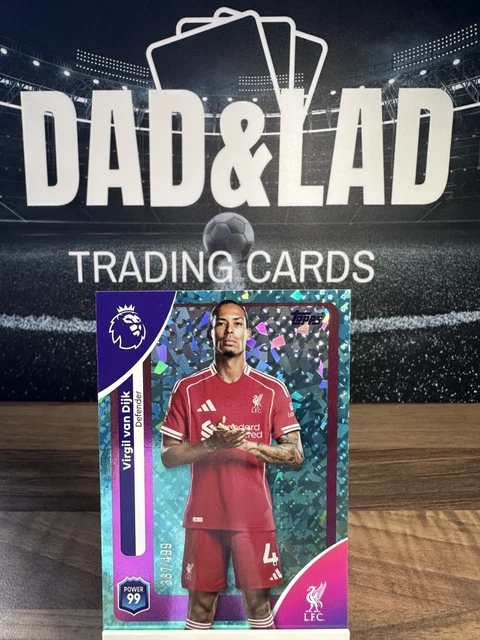 TOPPS PREMIER LEAGUE 2026 Virgil van Dijk Liverpool #165 Aqua Parallel ...