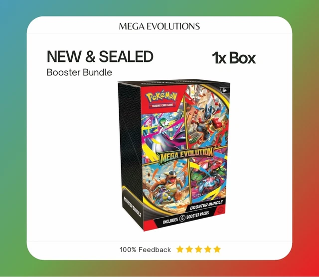 1X POKÉMON TCG: Mega Evolution Booster Bundle (6 Packs) - New & Sealed £55.79 - PicClick UK