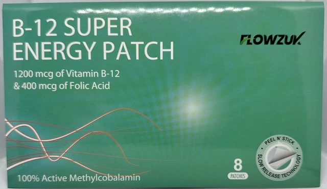 VITAMIN B12 ENERGY patch & folic acid 1200mcg 400mc 8 super Transdermal patches £4.99 - PicClick UK