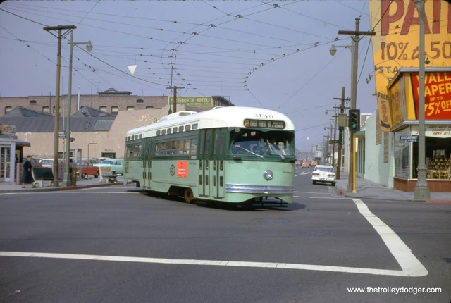 LAMTA LOS ANGELES PCC Streetcar #3140 1963 35mm Original Kodachrome ...