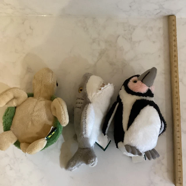 BUNDLE OF 3 small Ravensden Collection Plush Including shark, penguin ...