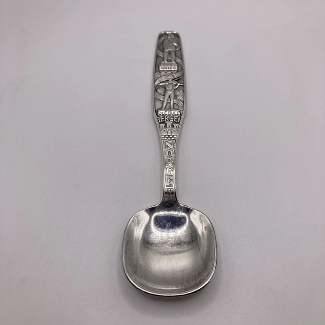 ANTIQUE NORWAY SOUVENIR Spoon, Norge Bergen Edvard Grieg OLE BULL £20. ...