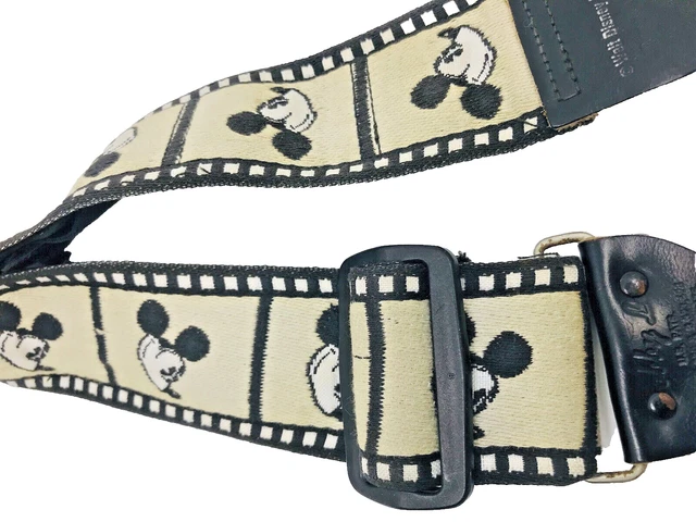 VINTAGE BOBBY LEE Mickey Mouse Camera Neck Strap Adjustable Black Cream ...