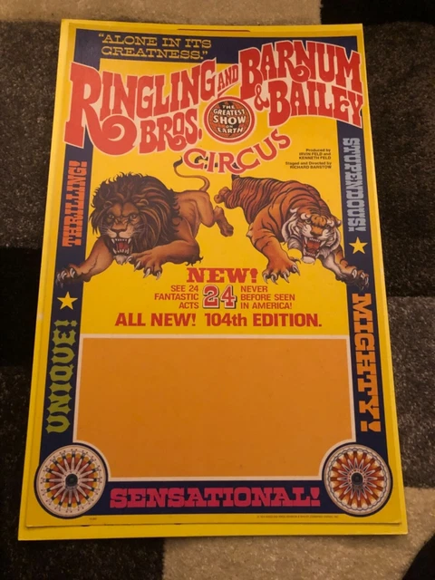 RINGLING BROTHERS BARNUM and Bailey circus poster £6.00 - PicClick UK