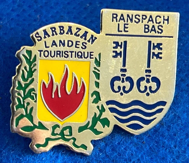 SARBAZAN LANDES TOURISTIQUE RANSPACH LE BAS Ballou Regd VINTAGE Pins ...