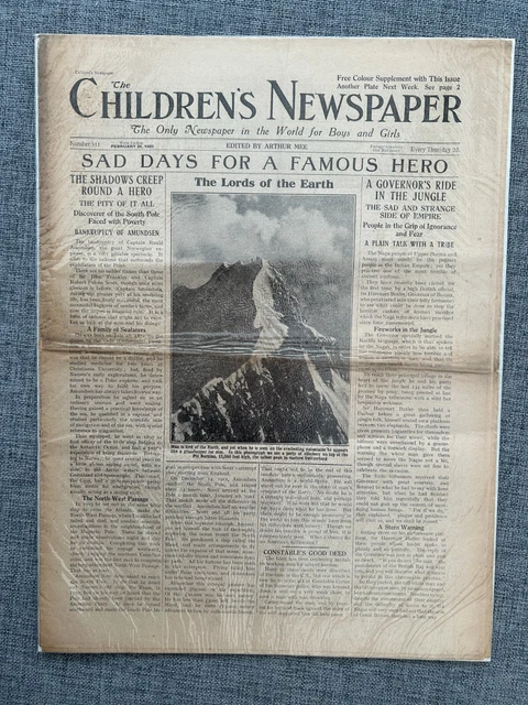 THE CHILDRENS NEWSPAPER PIZ BERNINA SWISS 28th FEBRUARY 1925 VINTAGE ...
