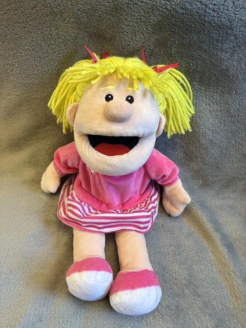 FIESTA CRAFTS HAND Puppet Blonde Girl Moving Mouth & Arms 40cm Tall ...