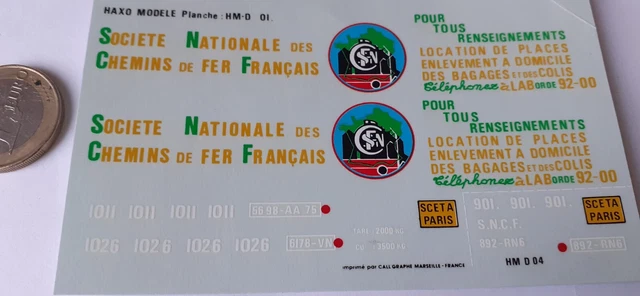 DECALCOMANIE DECALS HO 1/87 sncf chemin de fer déco camion EUR 7,00 ...