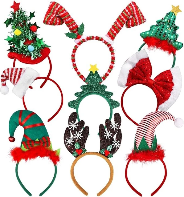 9PK CHRISTMAS HEADBANDS Reindeer Antlers Elf Party Hats Costume 2026 £ ...