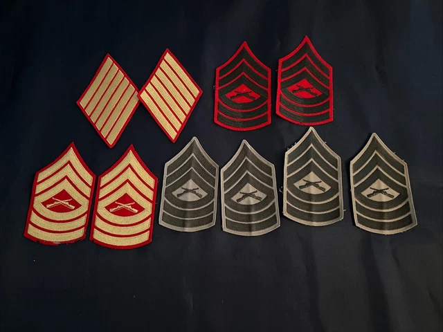 VINTAGE USMC MARINE CORPS Master Sergeant Rank Uniform Patches $20.00 ...