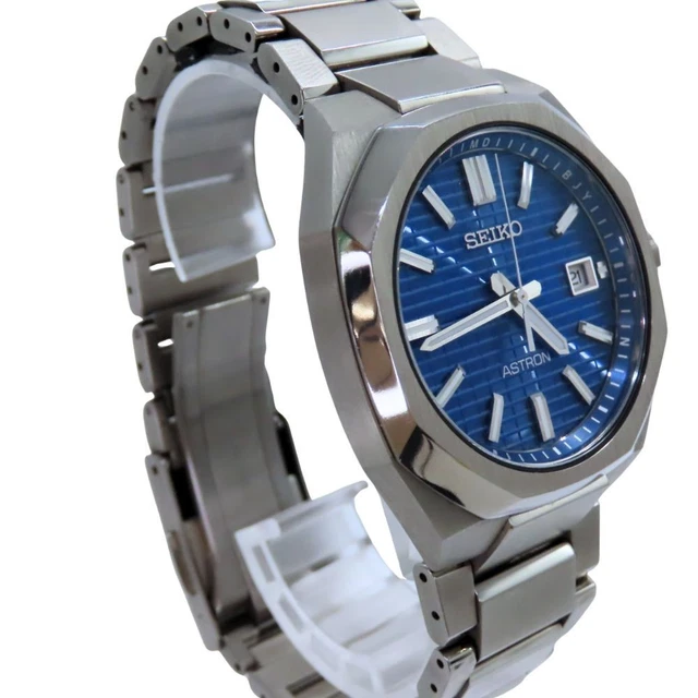 SEIKO USED SBXY061 Astron 7B72-0AF0 Titanium Watch Radio Solar Blue Men ...